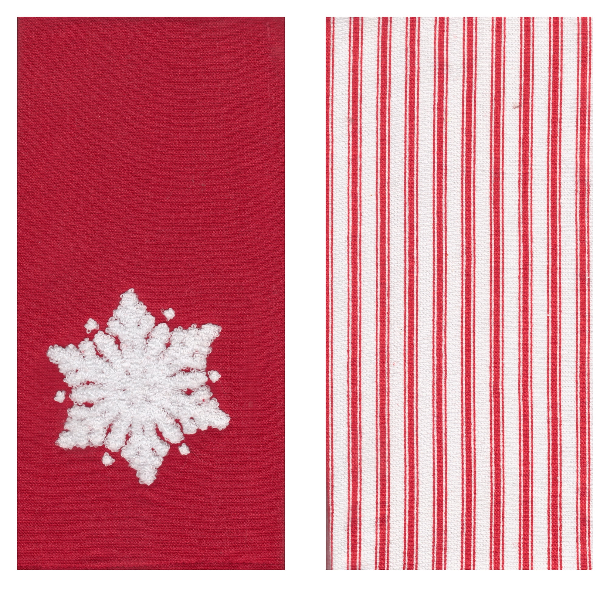 Winter Wonder Lane Red & White Snowflake 2-Piece Kitchen Towel Set ...