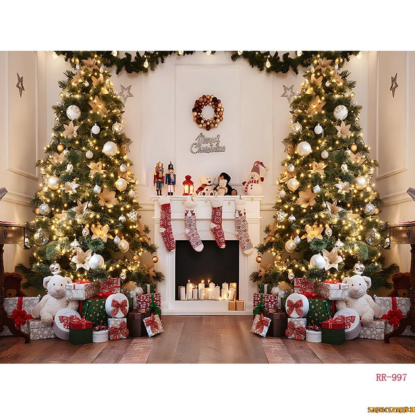 Winter Wonderful Window Christmas day Photography Backdrops Prop Happy ...