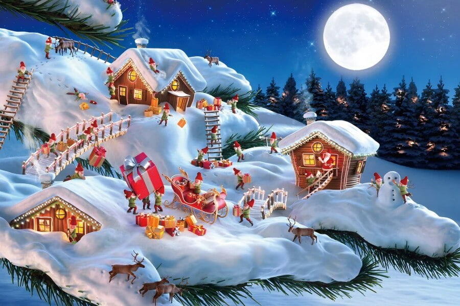 Winter Wonderland Christmas Backdrop Winter Snowflakes Glitter Sparkle Bokeh Baby Kid Birthday ...