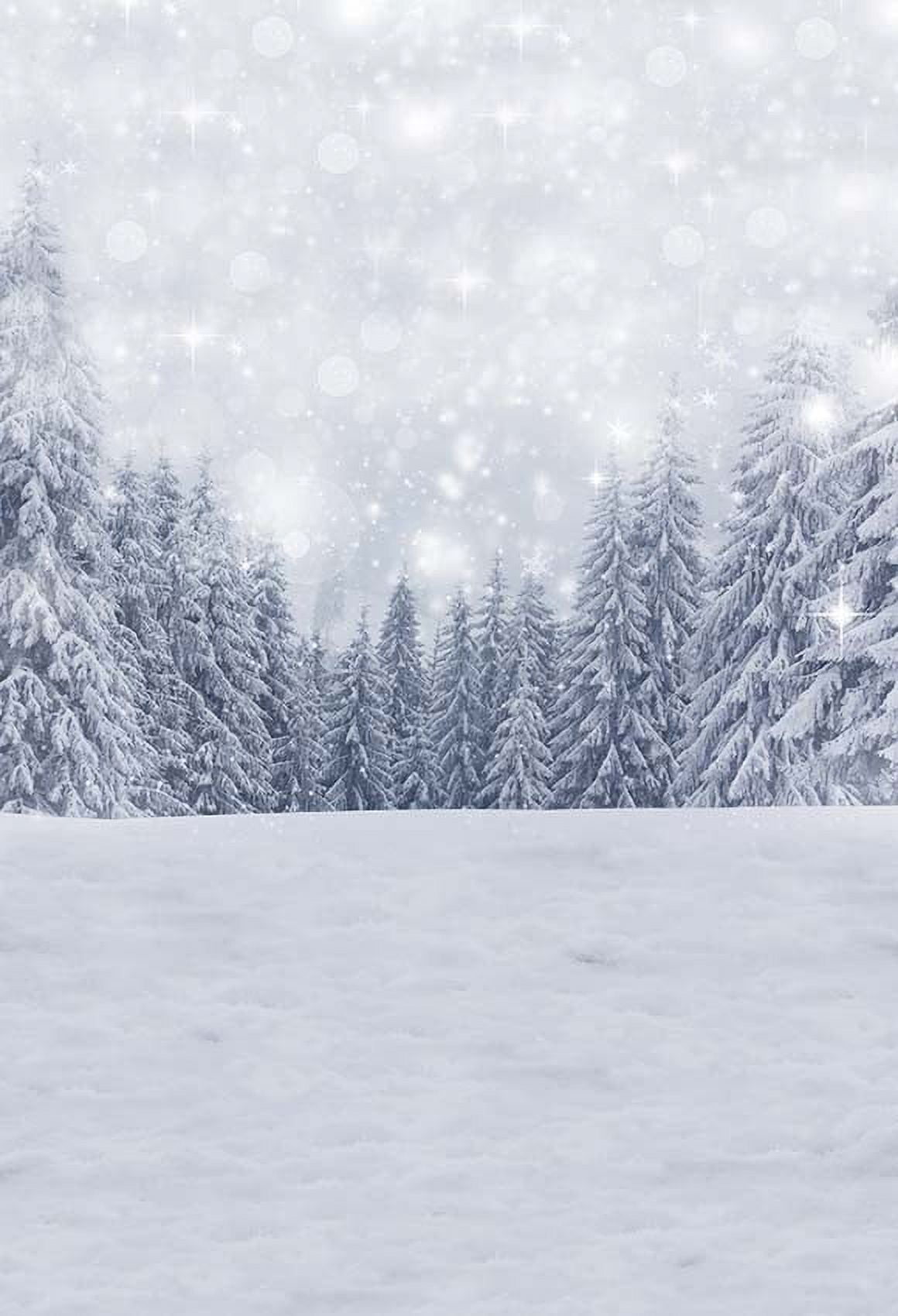 Winter Wonderland Forest Pine Tree White Snowflake Baby Shower Birthday ...