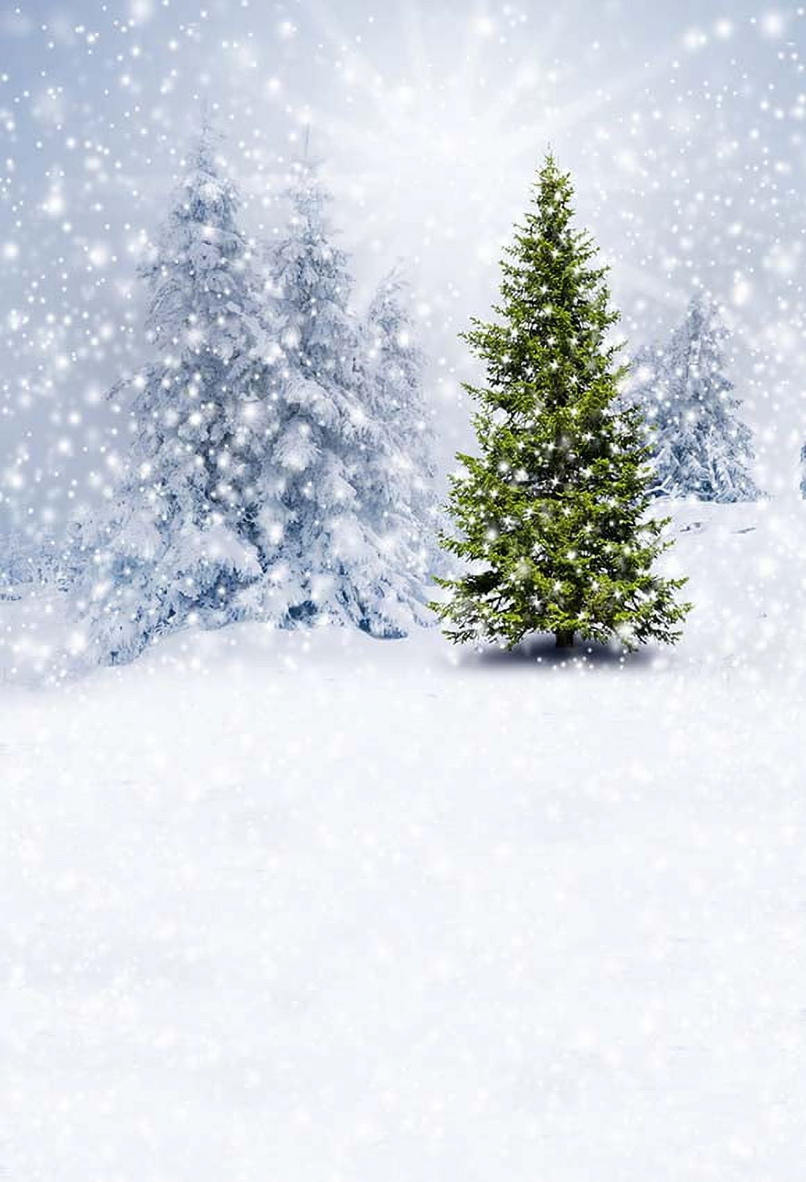 Winter Wonderland Forest Pine Tree White Snowflake Baby Shower Birthday ...