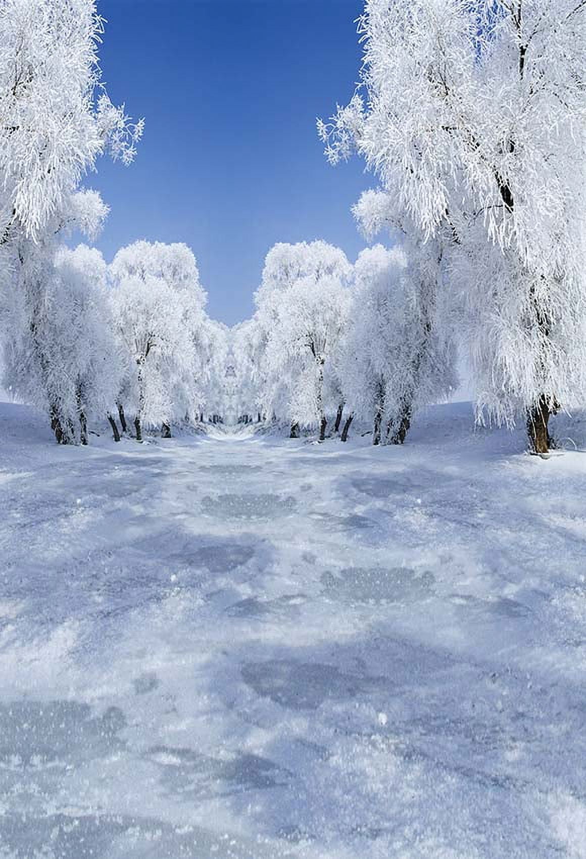 Winter Wonderland Forest Pine Tree White Snowflake Baby Shower Birthday ...
