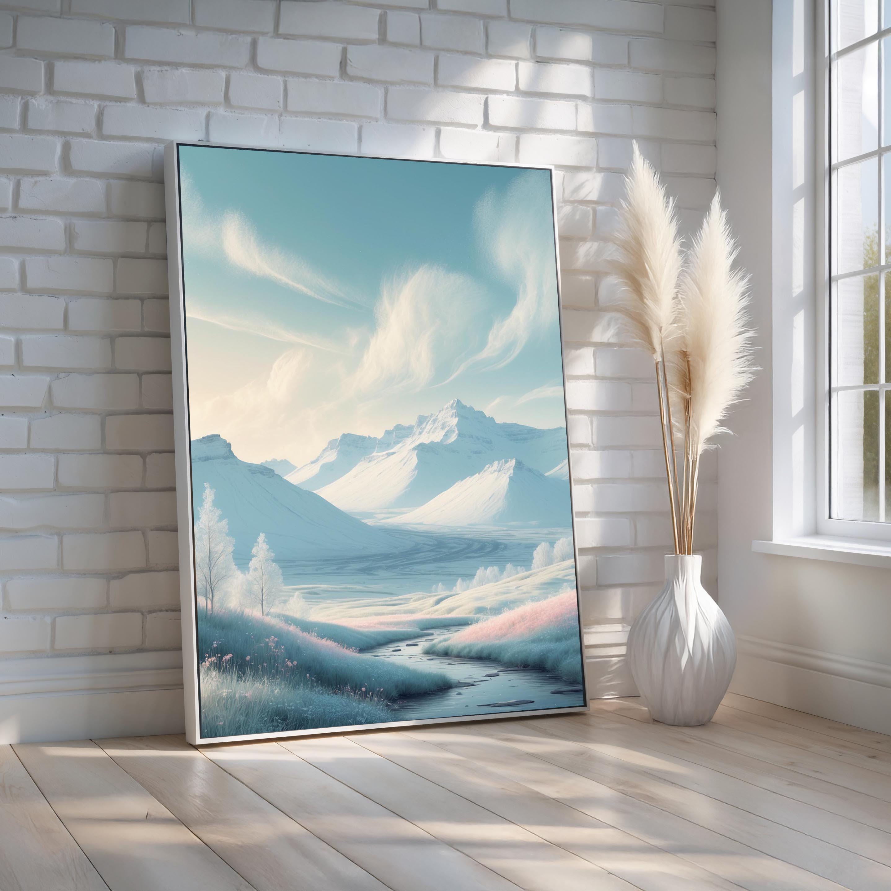 Winter Wonderland Landscape Wall Art | Dreamy Snowy Mountain Poster ...