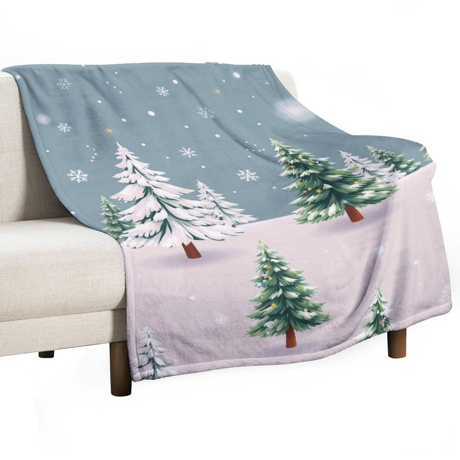 Winter Wonderland Scene Throw Blanket for Sofa Luxury Home Interior ...