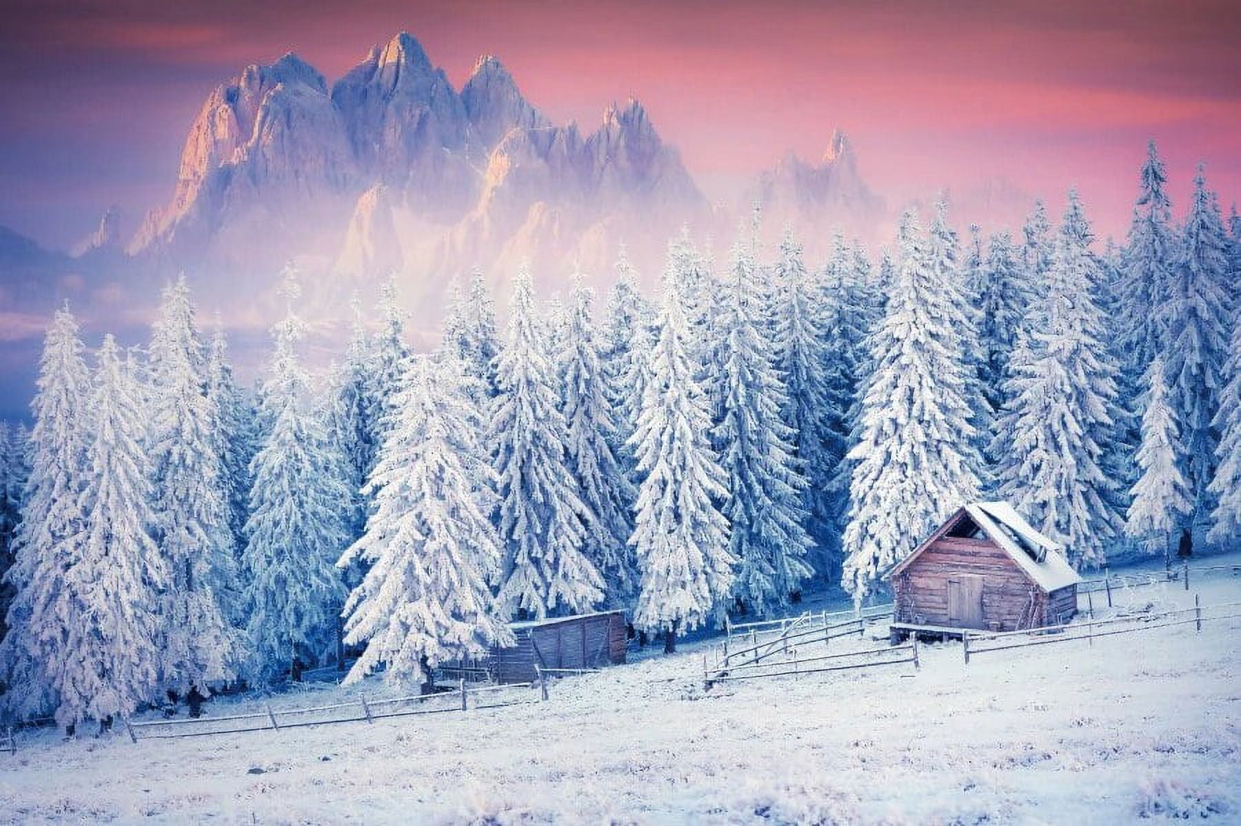 Winter Wonderland Snow Forest Mountain Natural Landscape Backdrop Kid ...