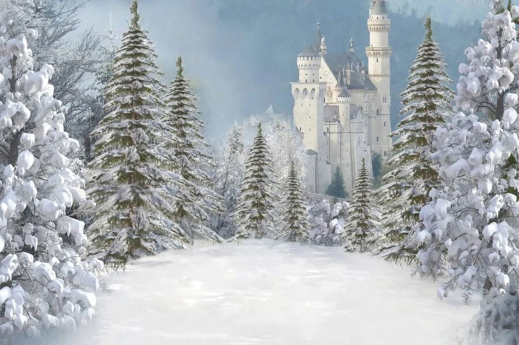 Winter Wonderland Snow Forest Mountain Natural Landscape Backdrop Kid ...