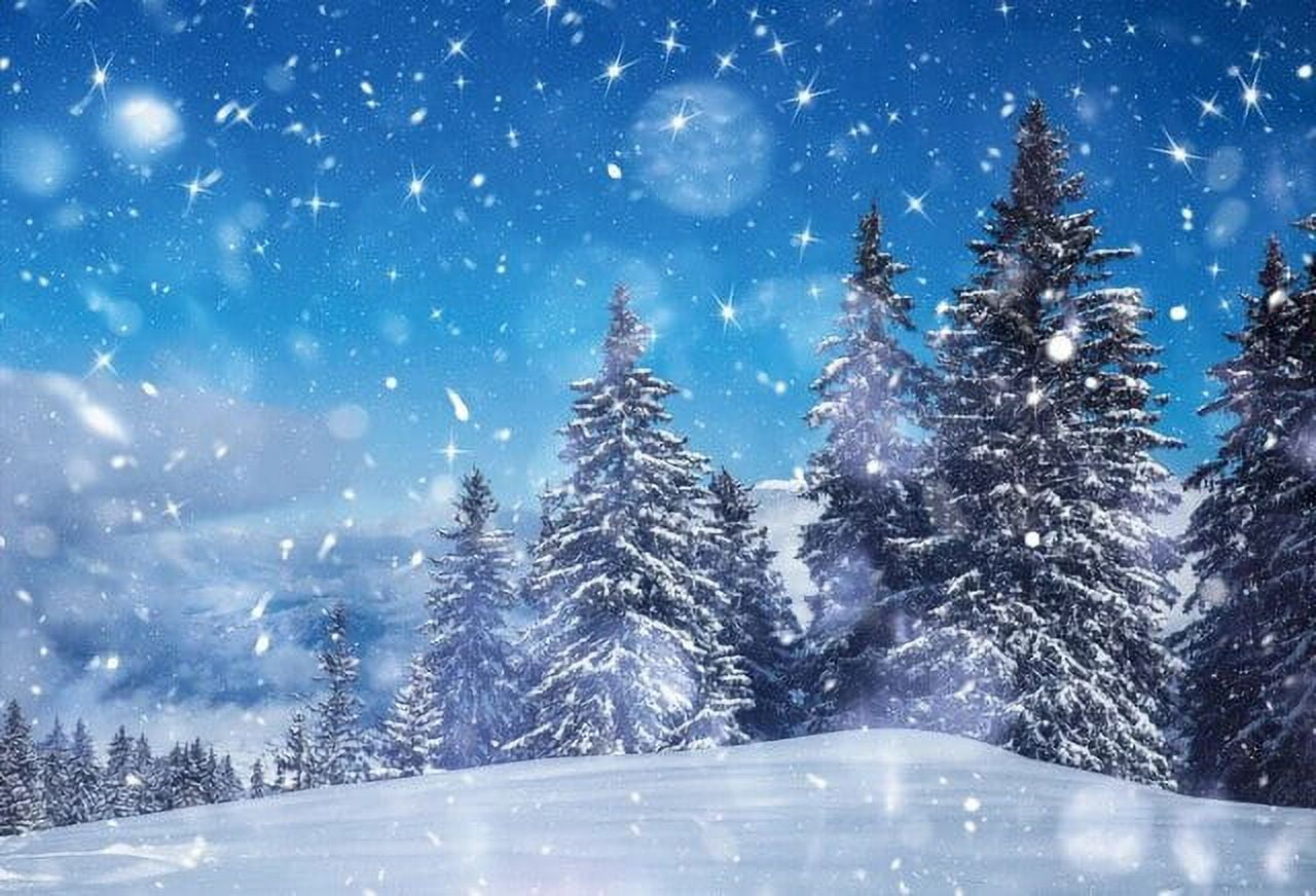 Winter Wonderland Snow Forest Mountain Natural Landscape Backdrop Kid ...