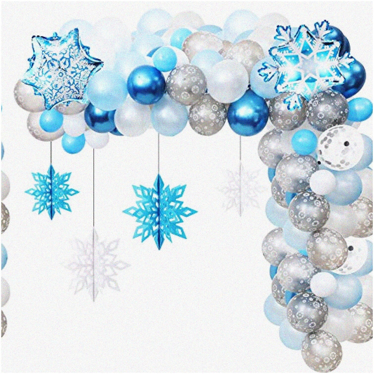 Winter Wonderland Snowflake Balloon Garland Kit - 176 Pieces Xmas ...