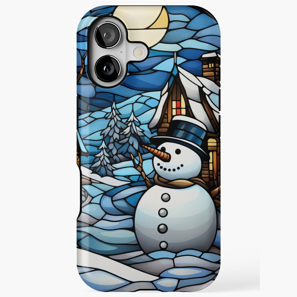 Winter Wonderland Snowman Scene iPhone 17 through 11 Pro Max Tough Case ...