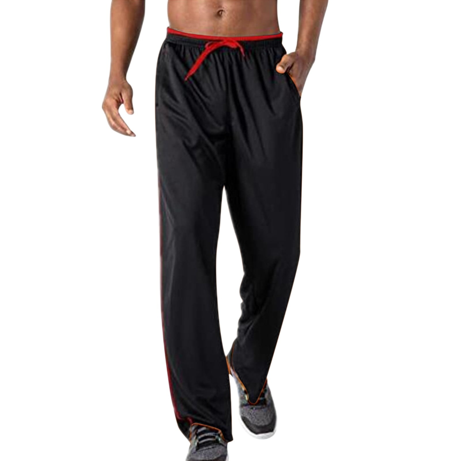 Winter Workout Gym Running Sweatpants for Men Black Men's Zipper ...