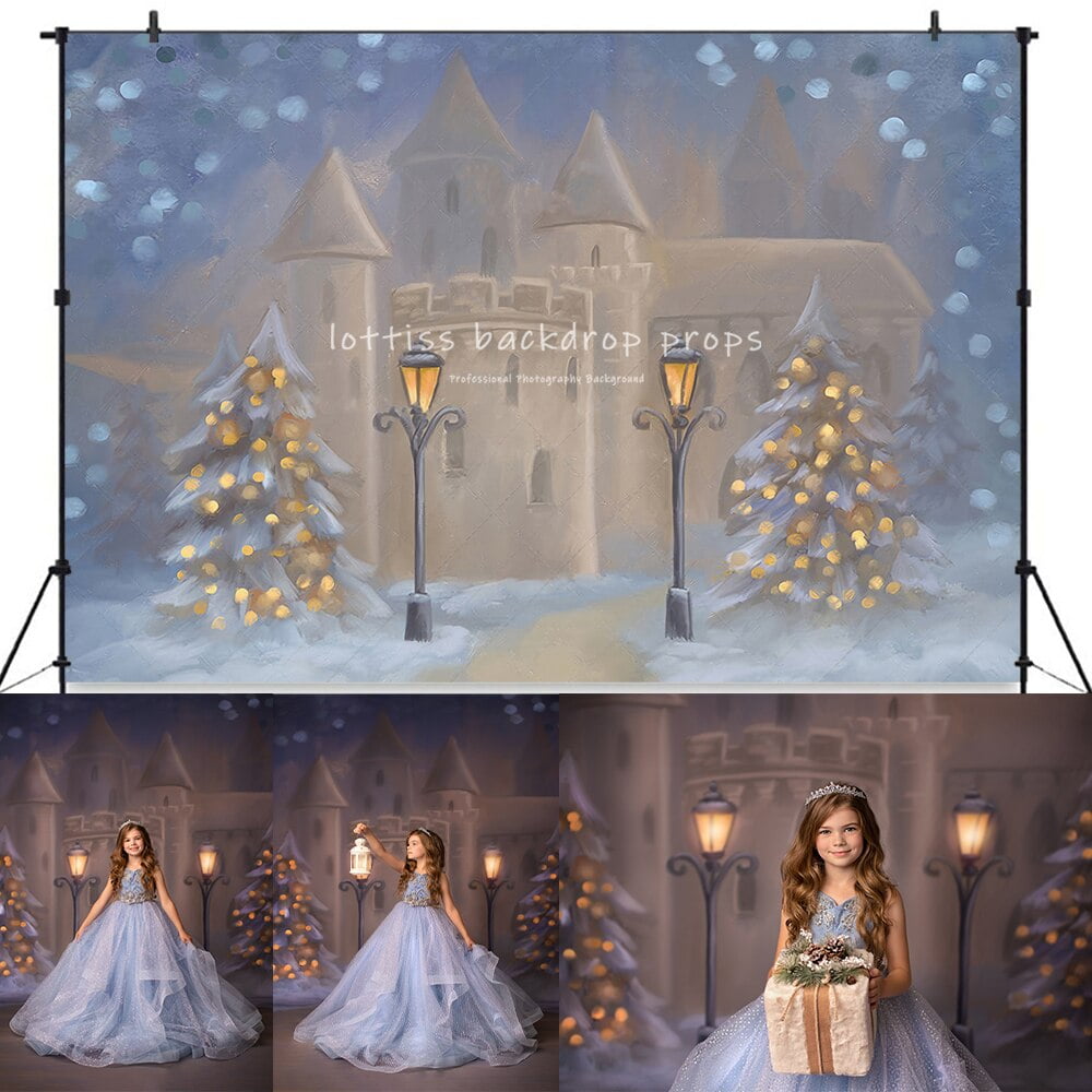 Winter Xmas Castle Backdrops Adult Kids Photography Portrait Props Baby ...