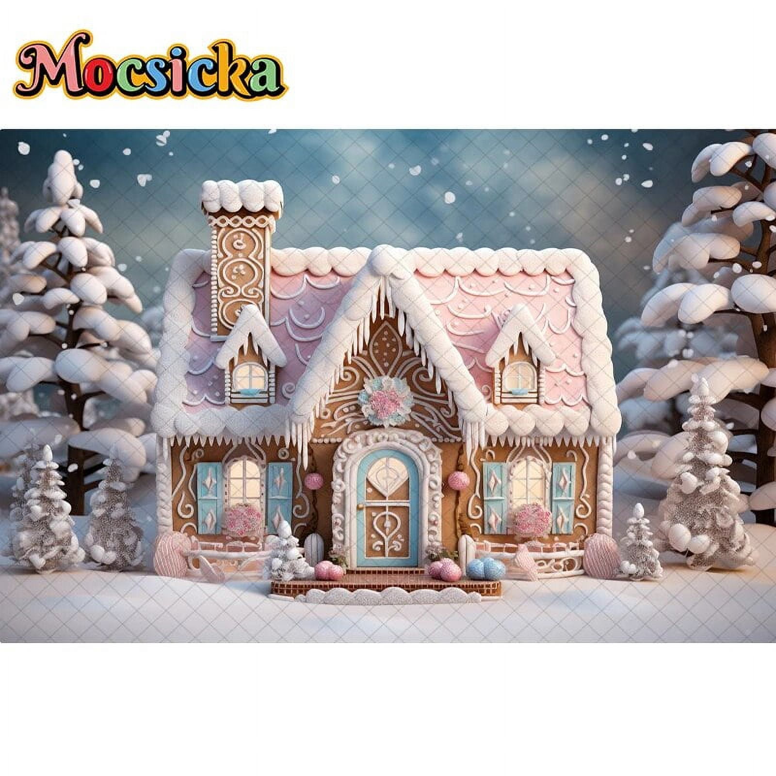 Winter Xmas Gingerbread House Photography Backdrop Kids Portrait Cake Smash Photo Background ...