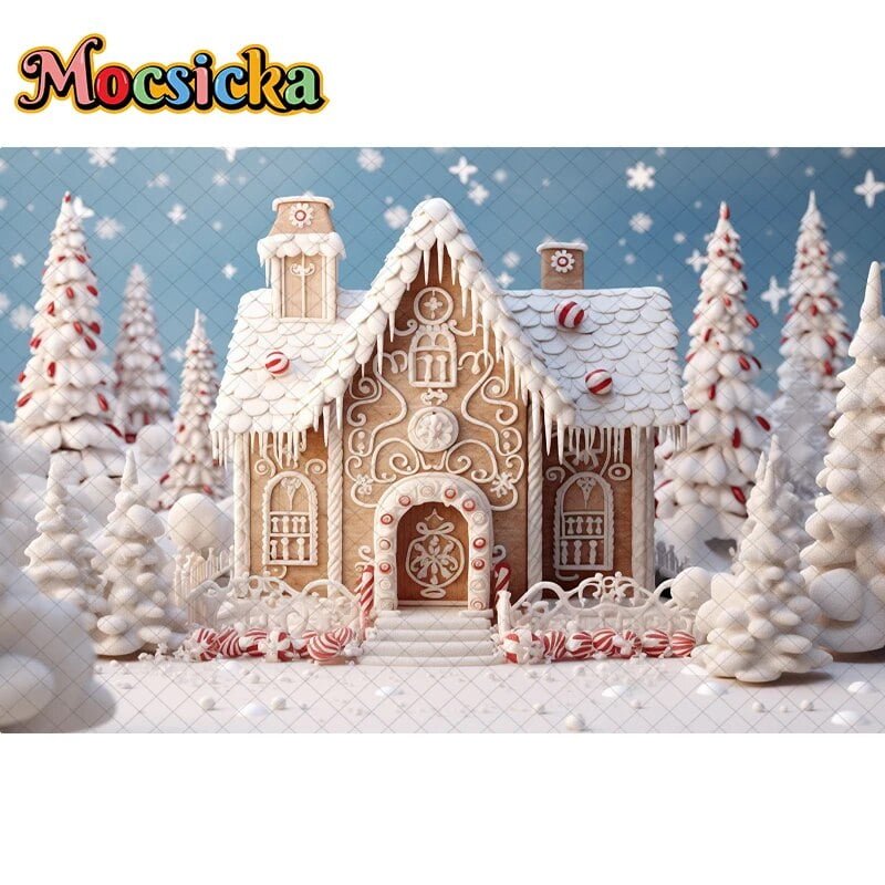 Winter Xmas Gingerbread House Photography Background Kids Family ...