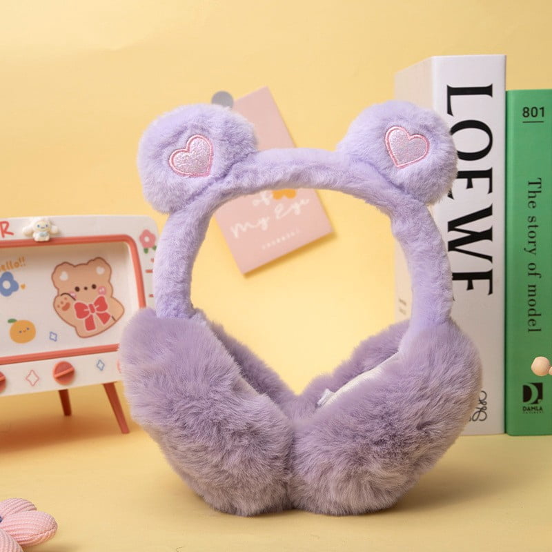 Winter cartoon plush earmuffs for students, children, cute ear ...