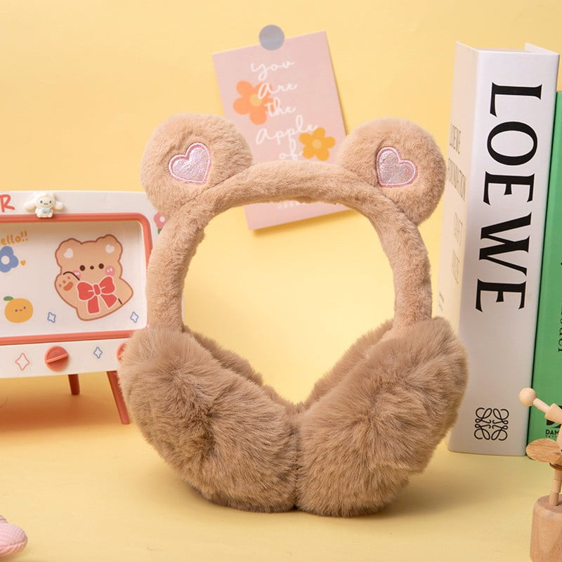 Winter cartoon plush earmuffs for students, children, cute ear ...