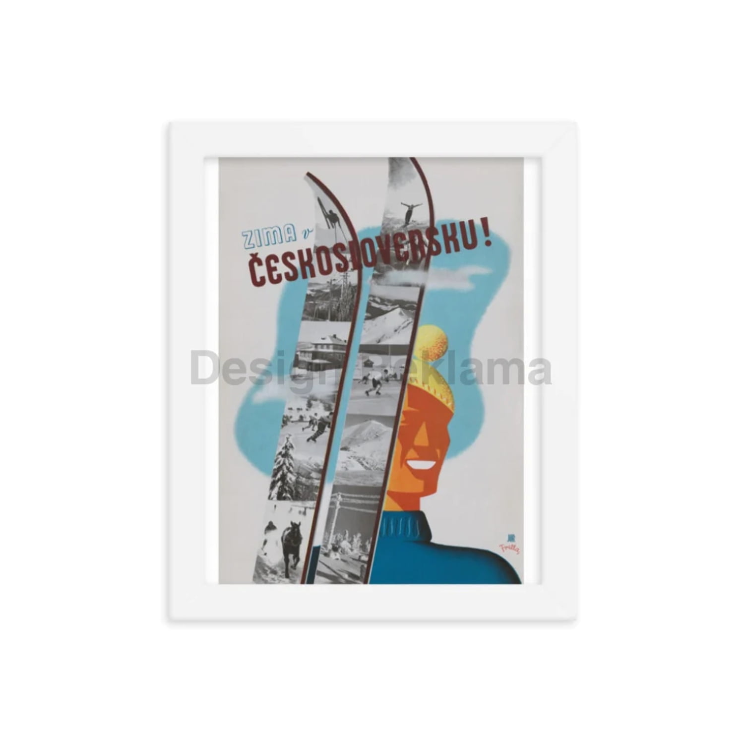 Winter in Czechoslovakia, 1934. Framed Vintage Travel Poster - Walmart.com