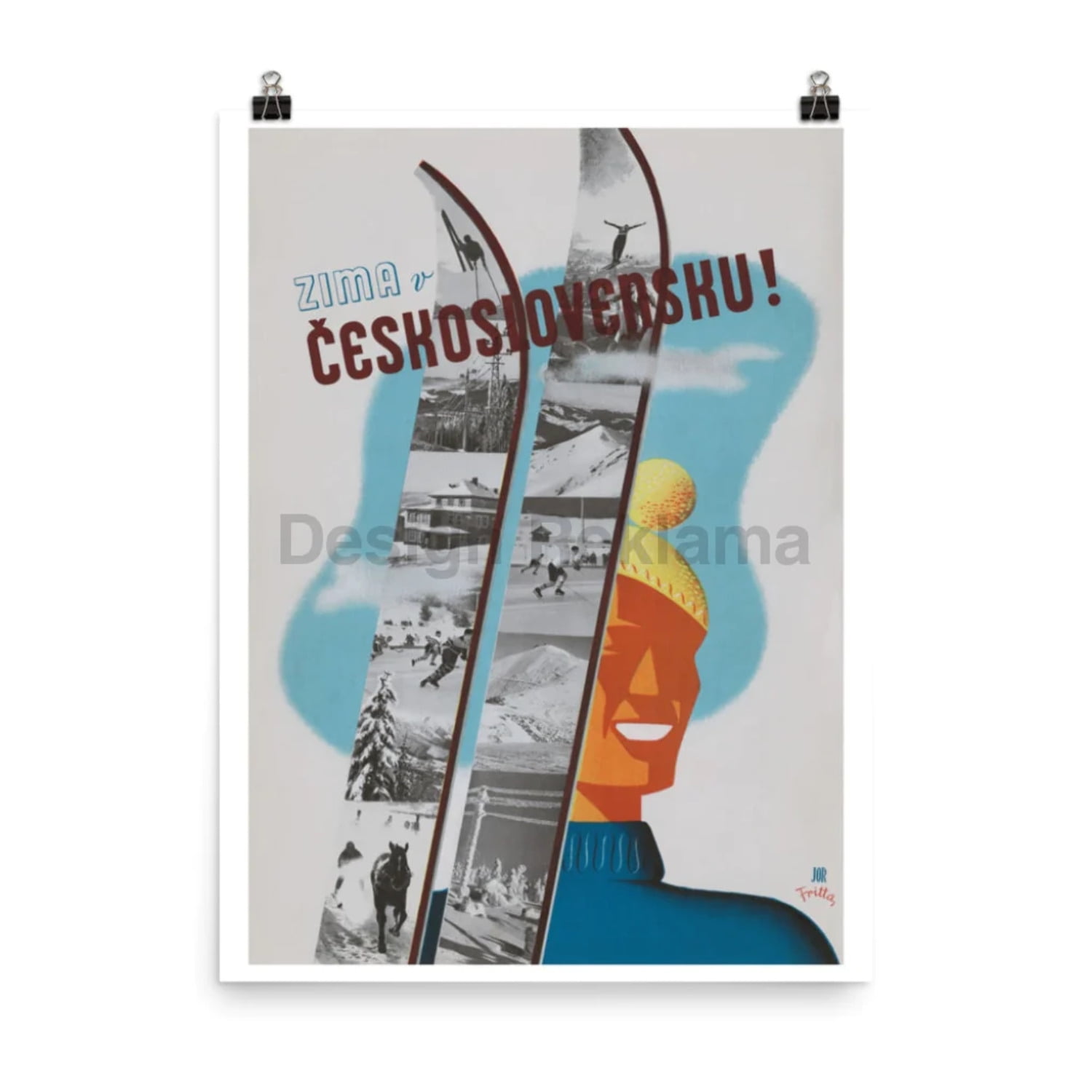 Winter in Czechoslovakia, 1934. Unframed Vintage Travel Poster ...