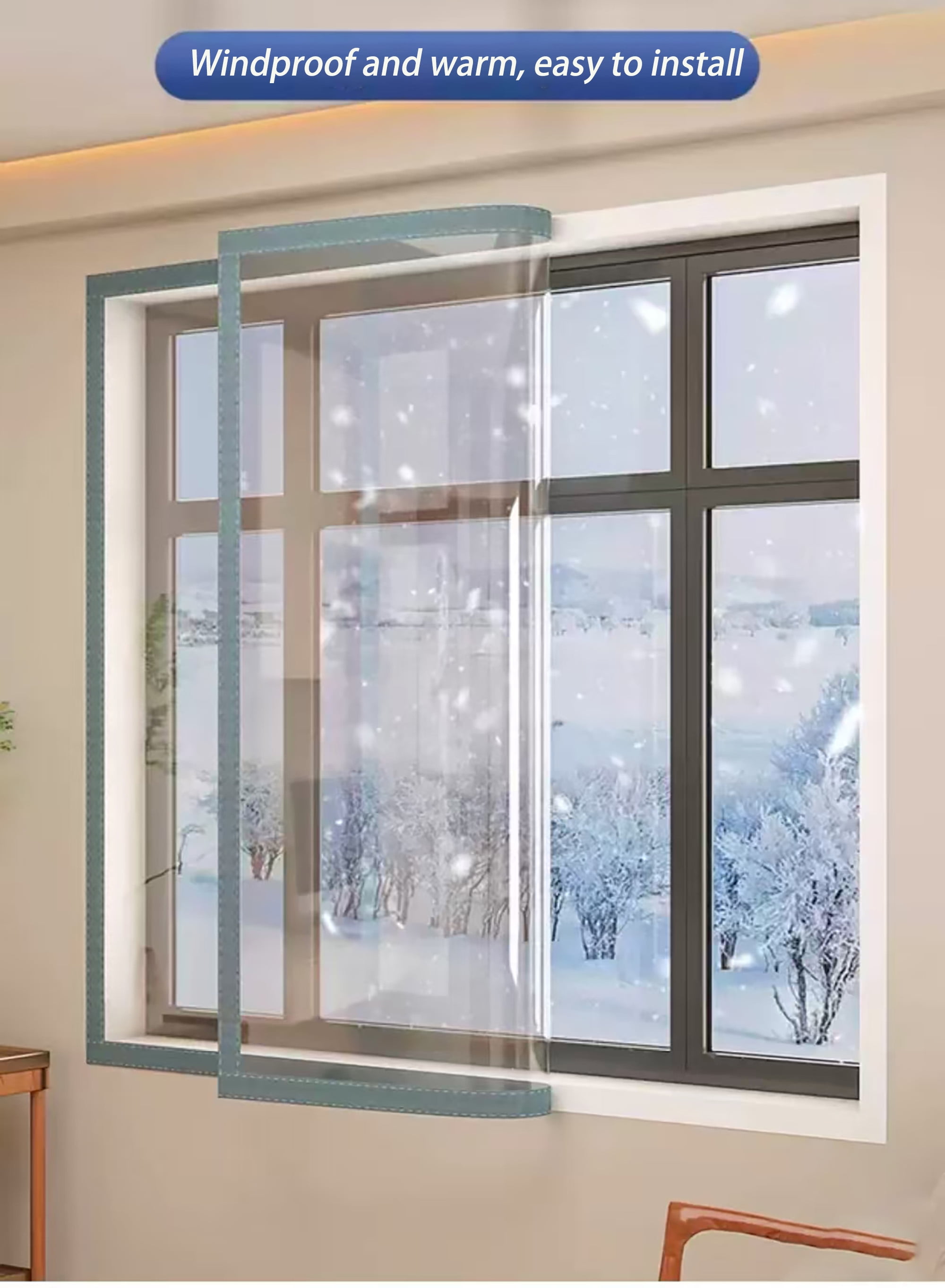 Winter indoor windproof and warm windows, energy-saving transparent ...