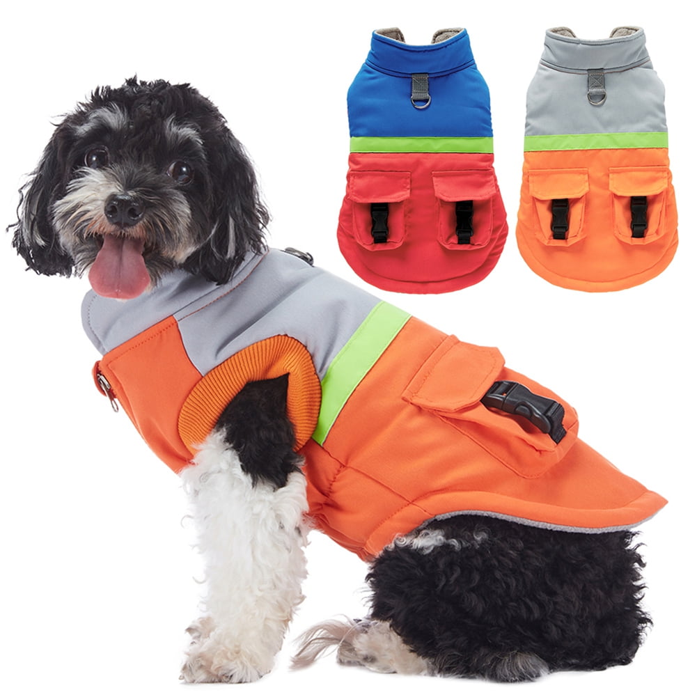 Winter pet two-color double bag reflective dog cotton jacket dog jacket ...