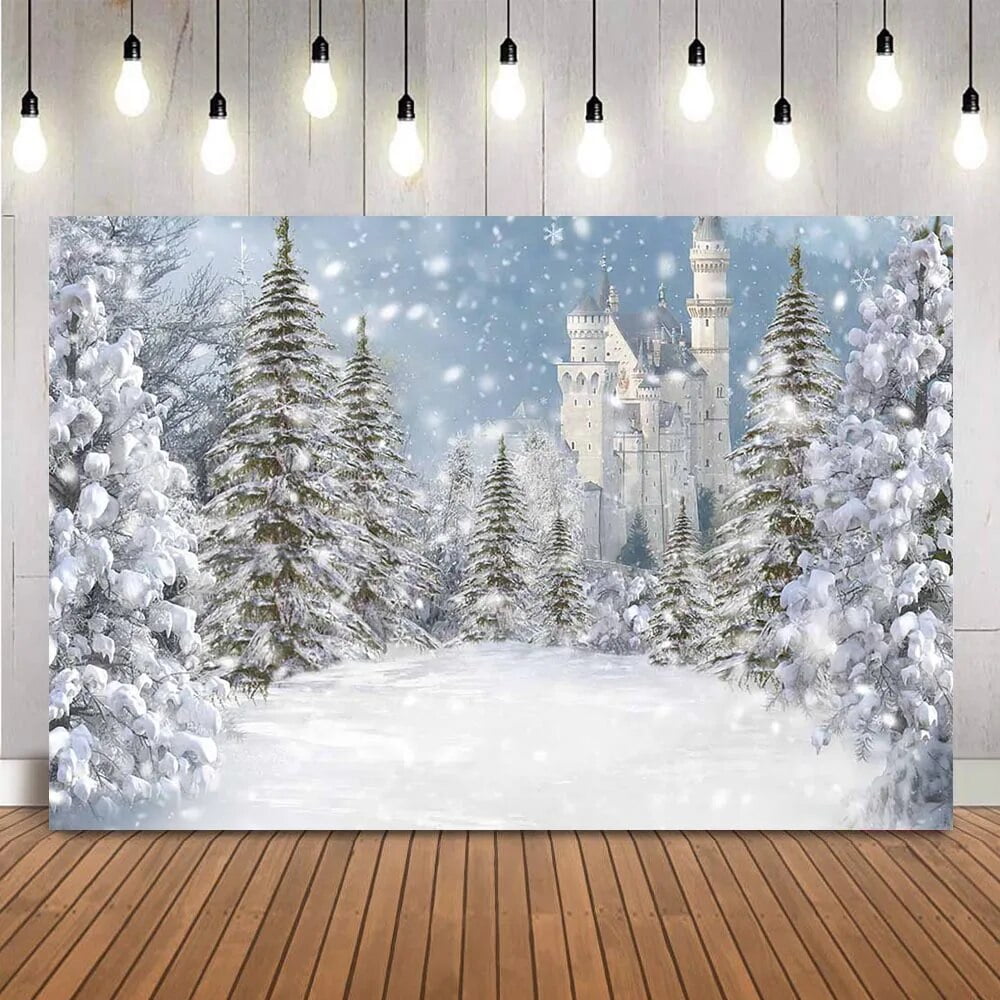 Winter snow Castle Backdrop for Photography Merry Christmas Photo ...