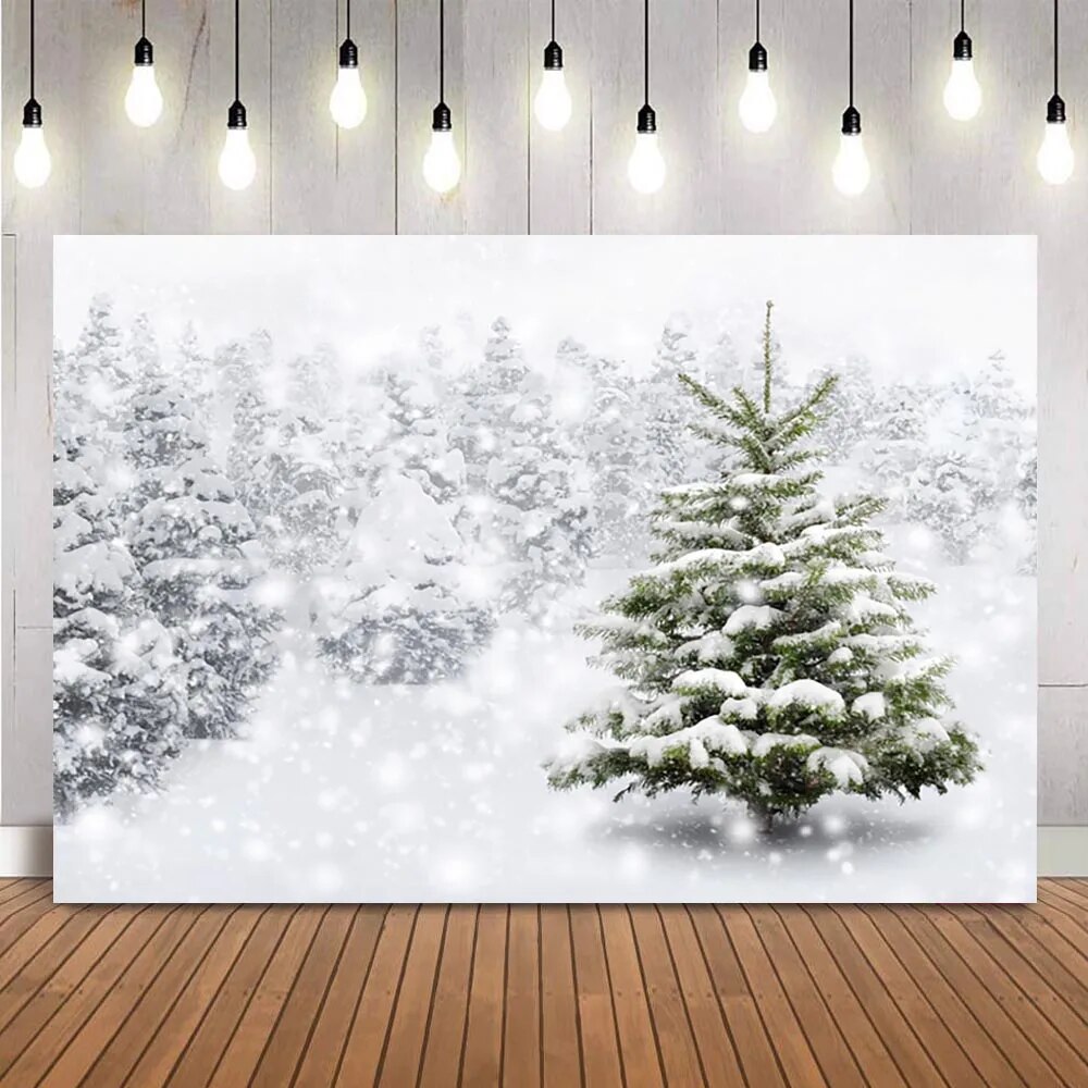 Winter snow wrold Photography backdrop Pine Froest White World Newborn ...