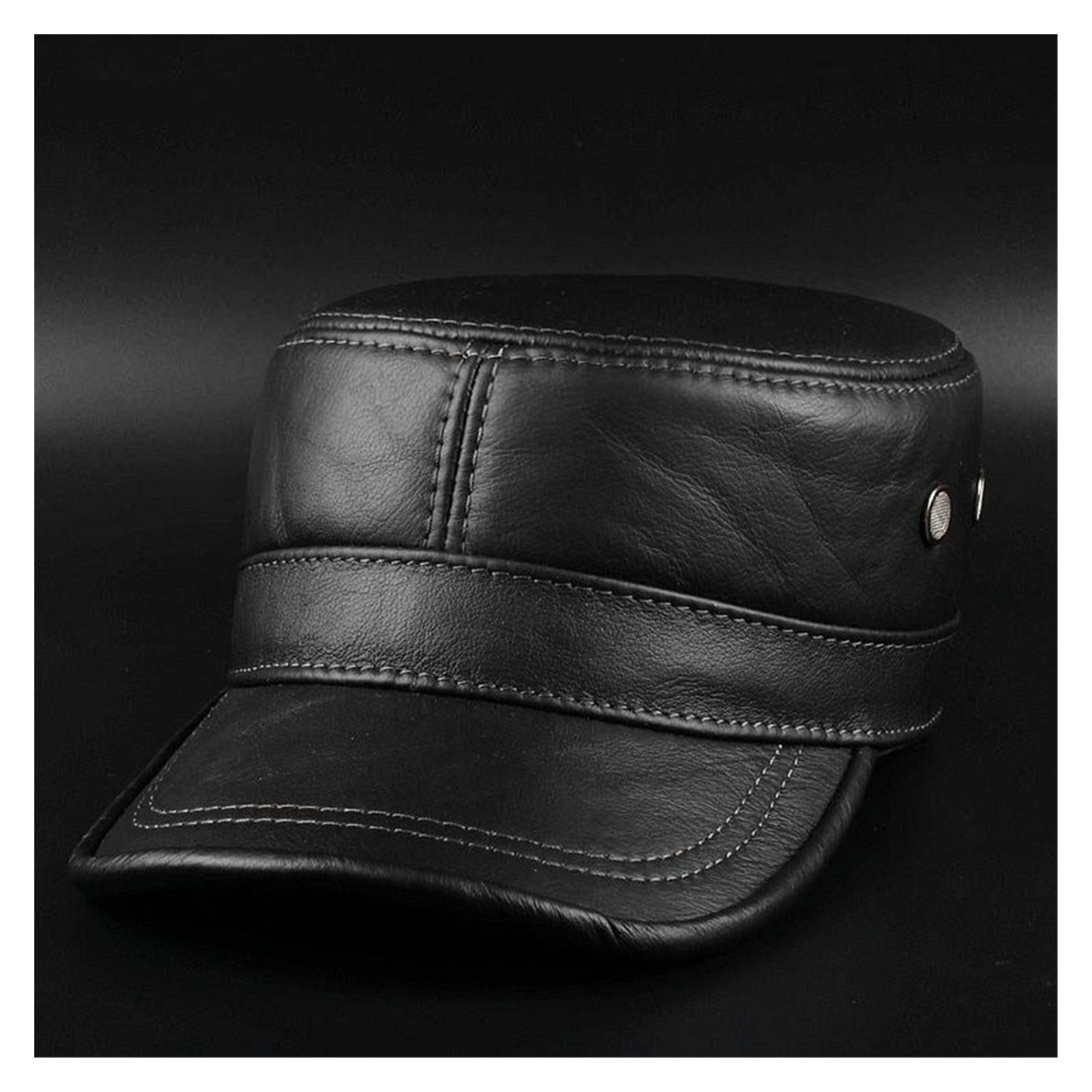 Winter thermal genuine leather hat male cap cadet cap male mi-litary ...