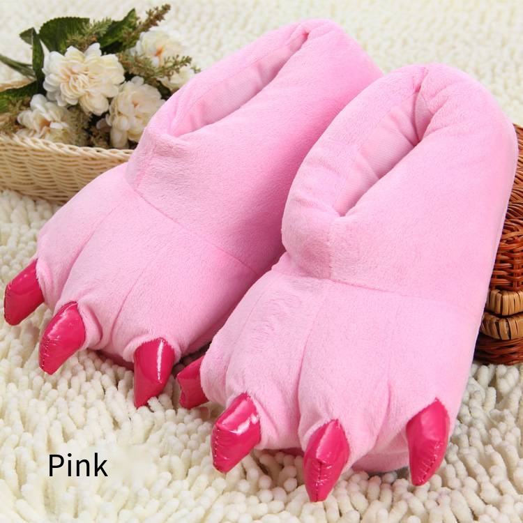 Winter tiger dinosaur claws plush slippers cartoon warm home cute cute ...