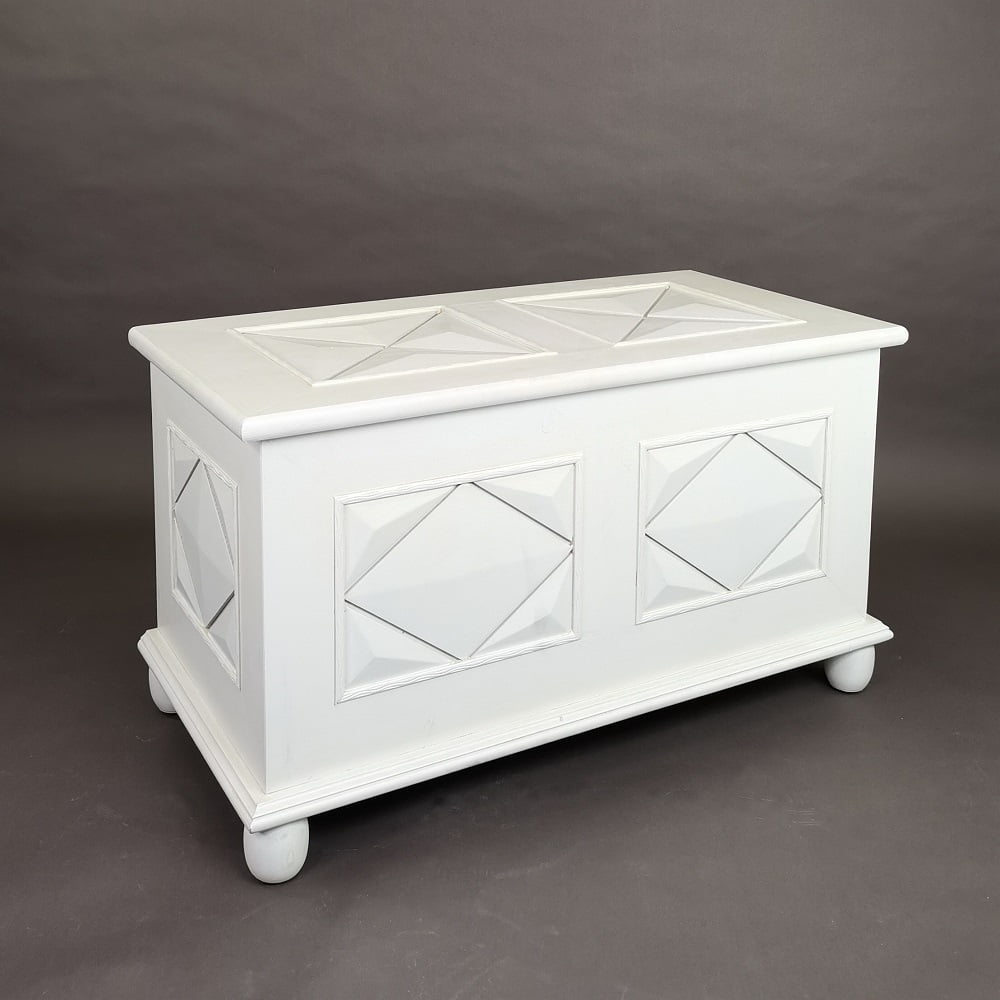 Winter white cottage trunk 36Wx18Dx20"H wood in antique white - Walmart.com