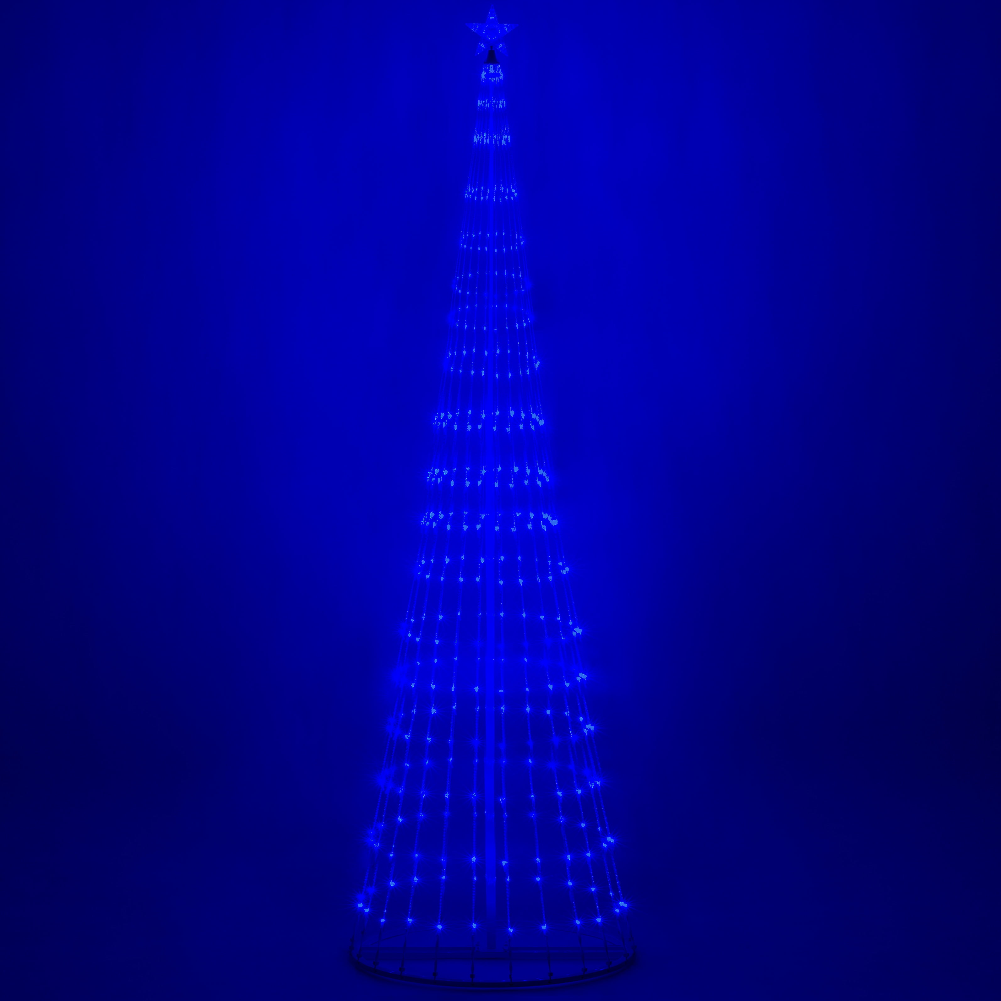 Wintergreen Lighting 12ft Blue Outdoor Christmas Light Show Cone Tree ...