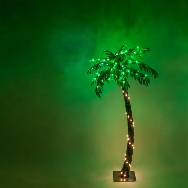 Wintergreen 5 Ft. Multi-Function LED Palm Tree, Indoor/Outdoor Use ...
