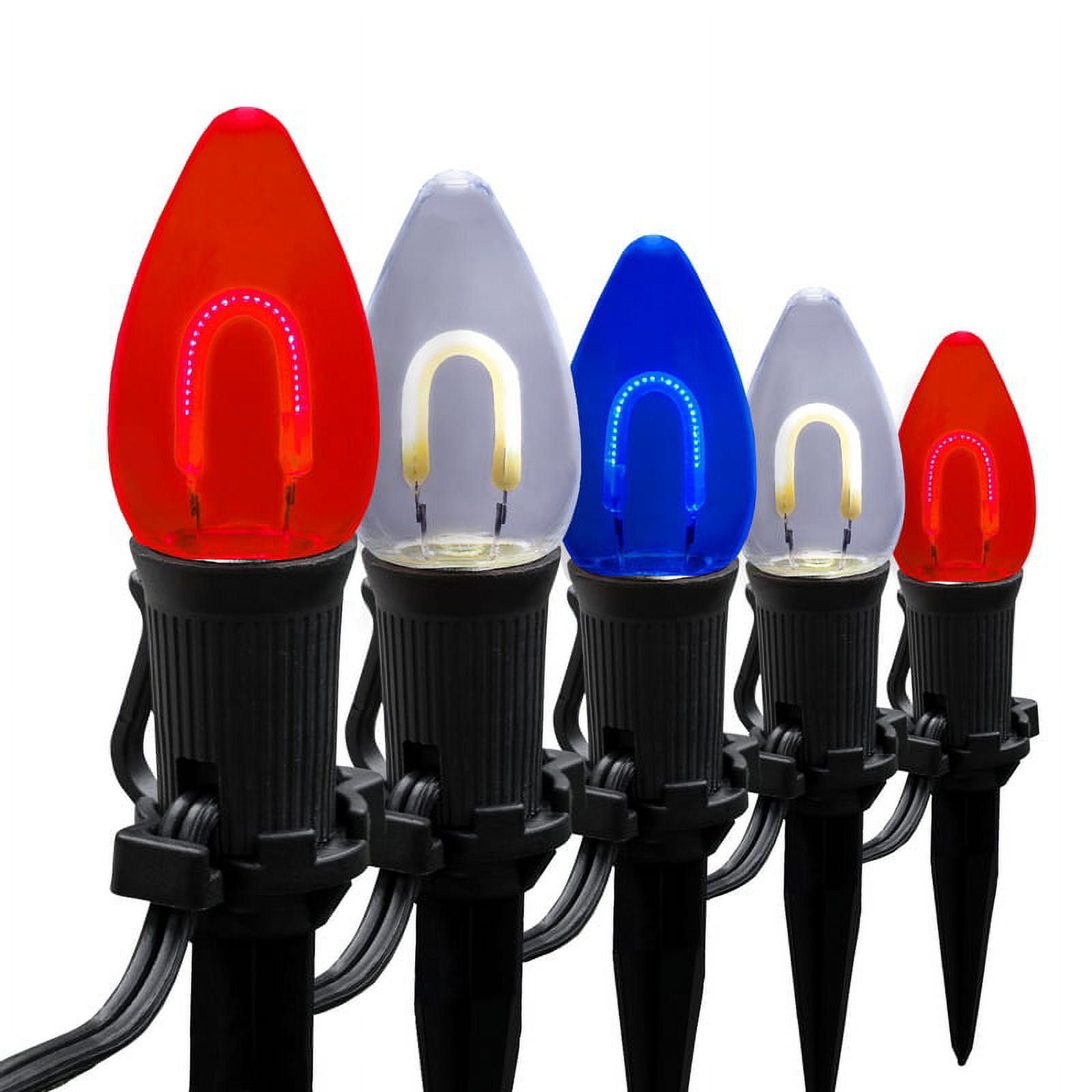 Wintergreen Lighting C7 Red, White & Blue FlexFilament LED Pathway ...