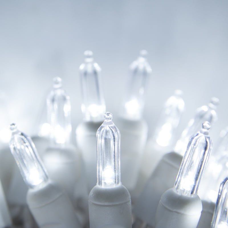 Wintergreen Lighting T5 LED White Mini Lights, Wedding Lights, White Wire Christmas Lights ...