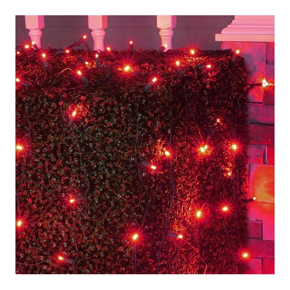 Wintergreen Set of 100 LED Red Net Lights Outdoor Christmas Decorations ...