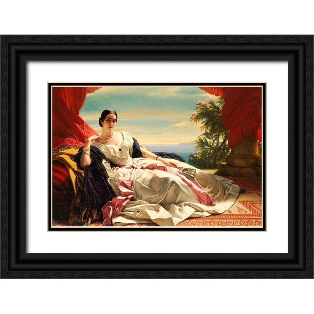 Winterhalter, Franz Xaver 24x17 Black Ornate Wood Framed with Double ...