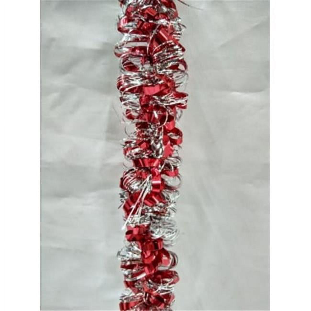 Winterland WL-TGAR-100-RESLV Red And Silver Metallic Tinsel Garland ...