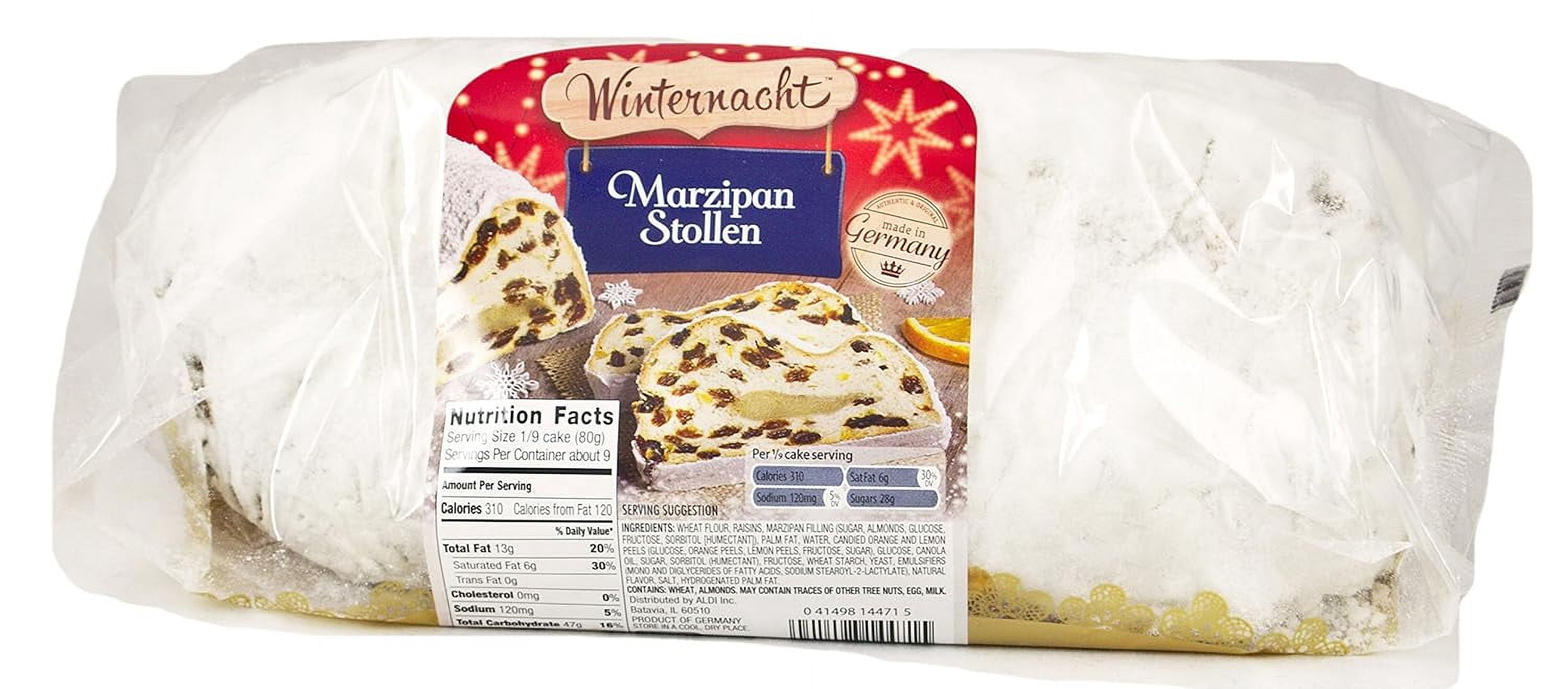 Winternacht Marzipan Stollen, Imported from Germany, 26 Ounces / 750 ...