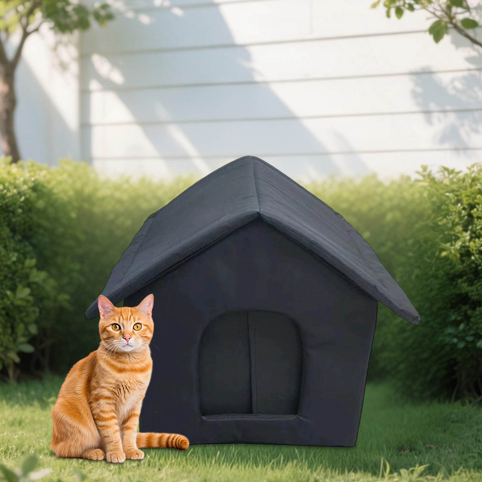 Winterproof Cat House Outdoor Waterproof Oxford Cloth Cat Cave with ...