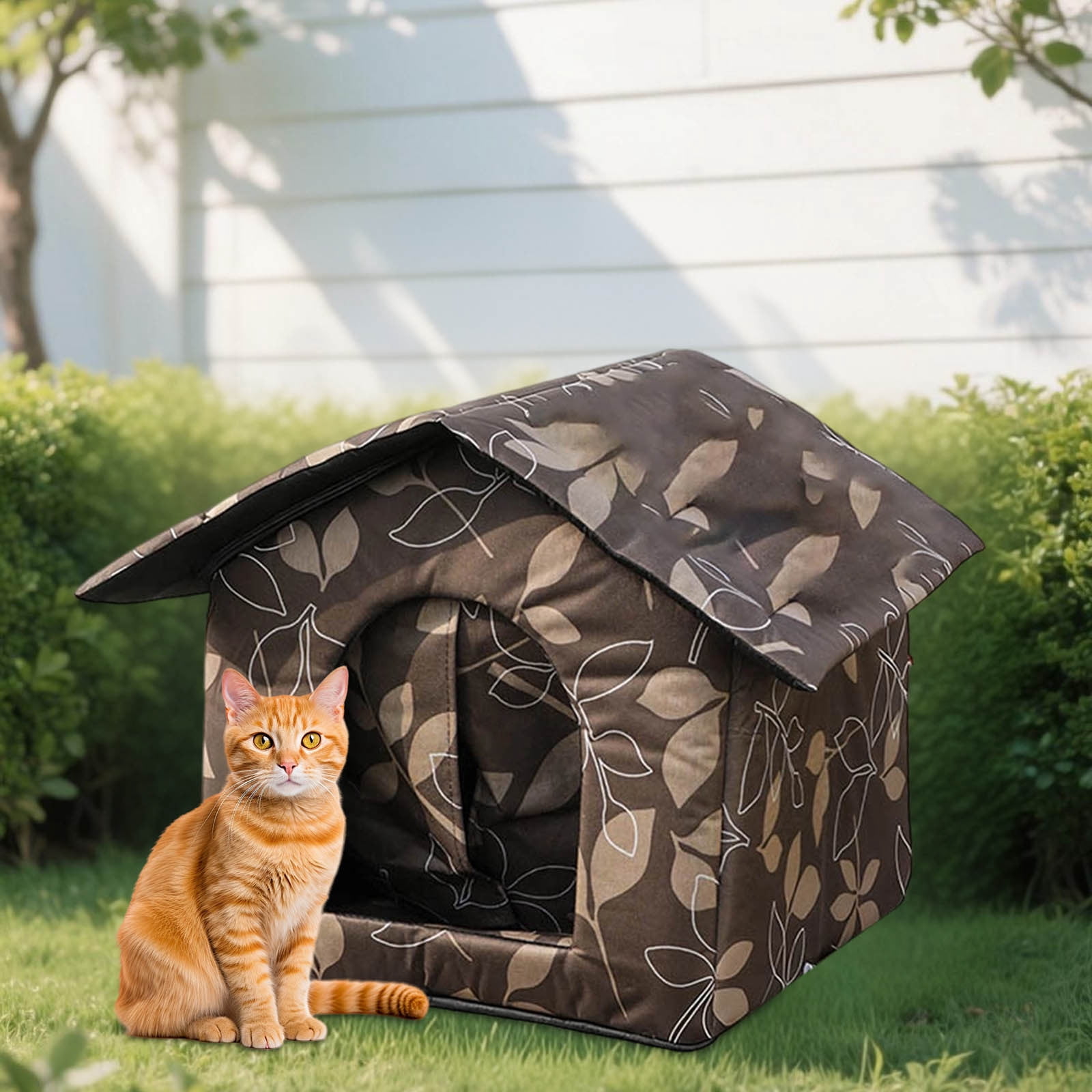 Winterproof Cat House Outdoor Waterproof Oxford Cloth Cat Cave with ...