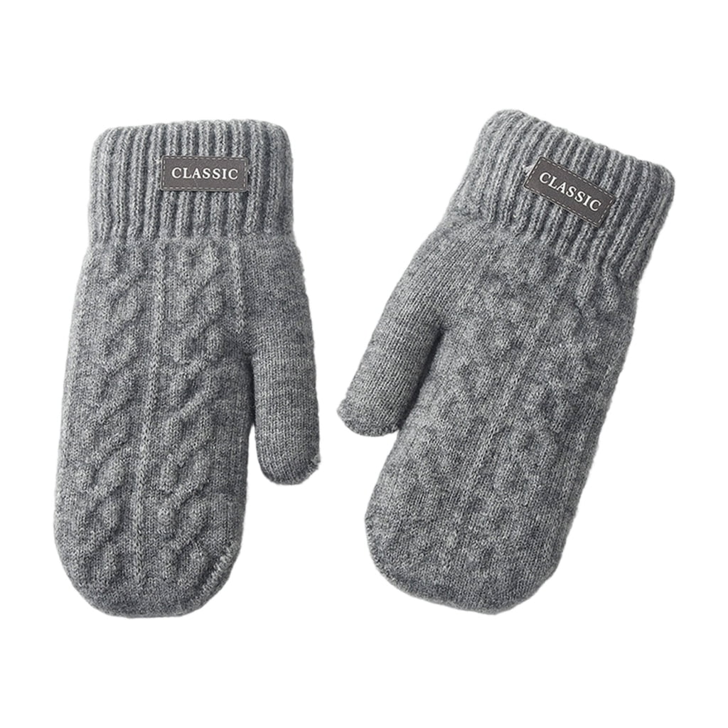 Winterproofed Knitted Mittens For Men Windproof Thermals Gloves Fleeces ...