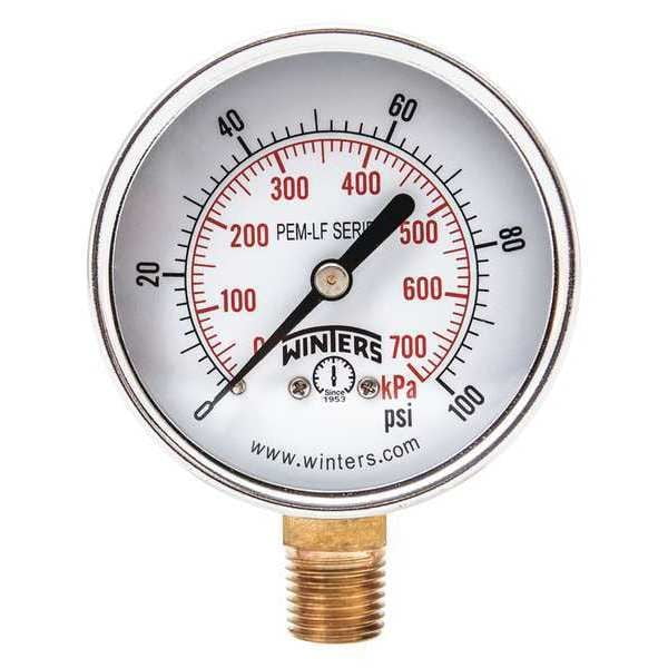 Winters Gauge,Pressure,2-1/2in.,0 to 1000 psi PEM290LF - Walmart ...