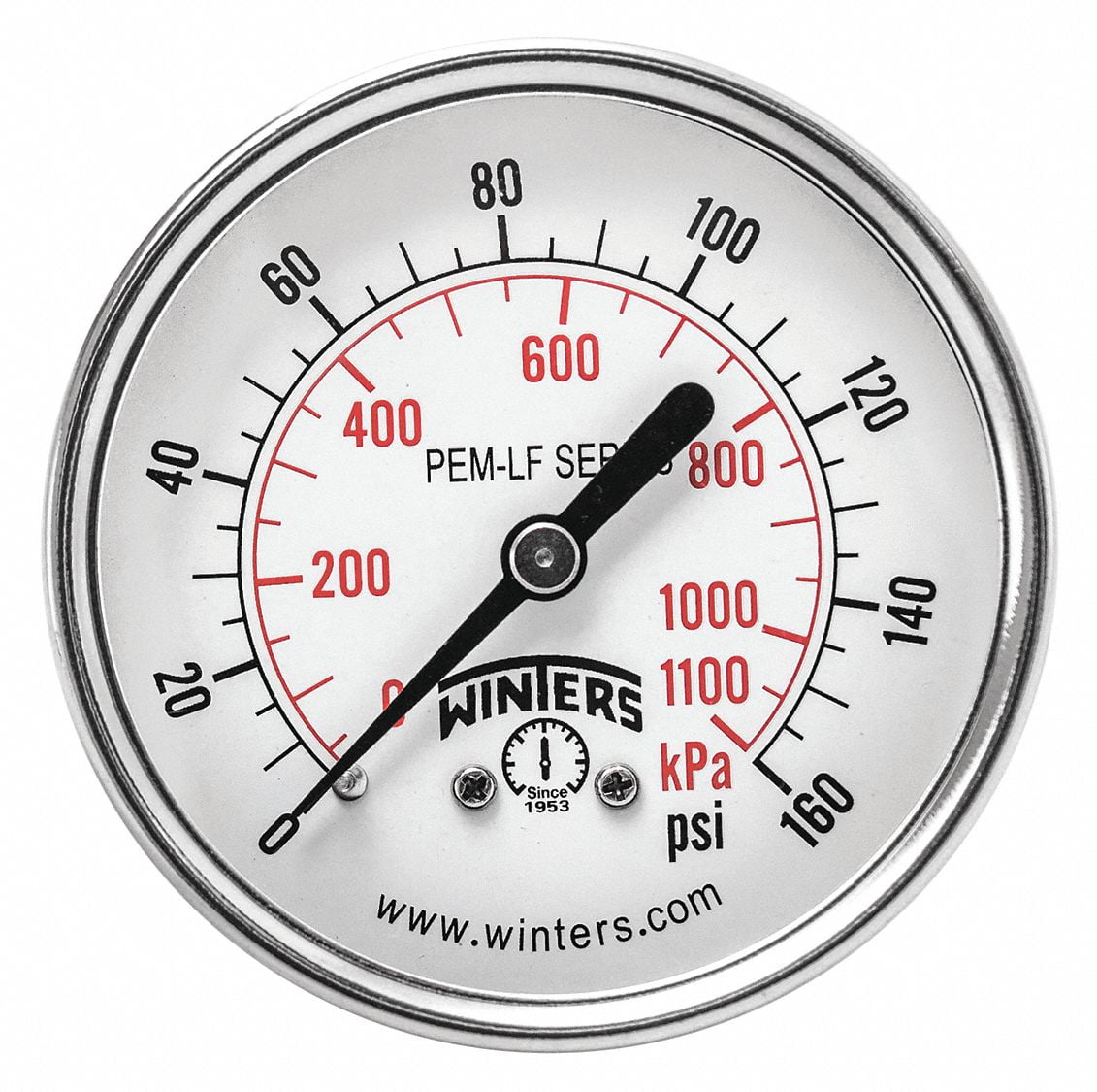 Winters Gauge,Pressure,2-1/2in.,0 to 160 psi PEM1440LF - Walmart.com