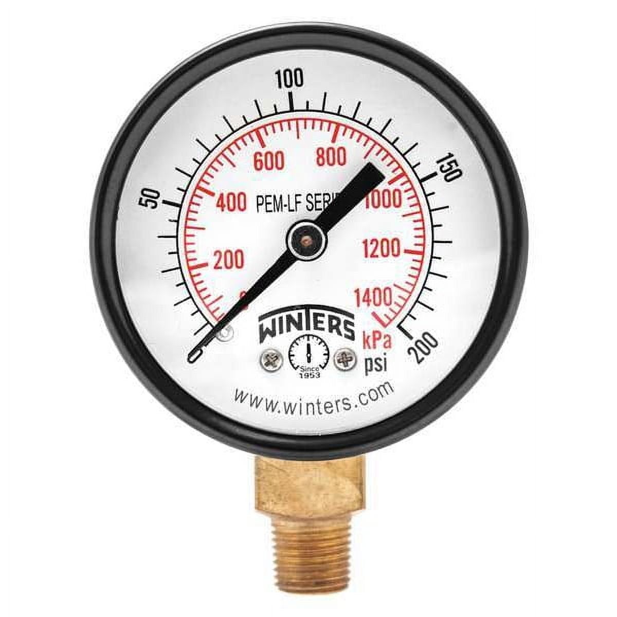 Winters Gauge,Pressure,2in.,0 to 200 psi PEM209LF - Walmart.com
