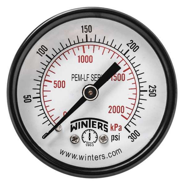 Winters Gauge,Pressure,2in.,0 to 300 psi PEM1411LF - Walmart.com