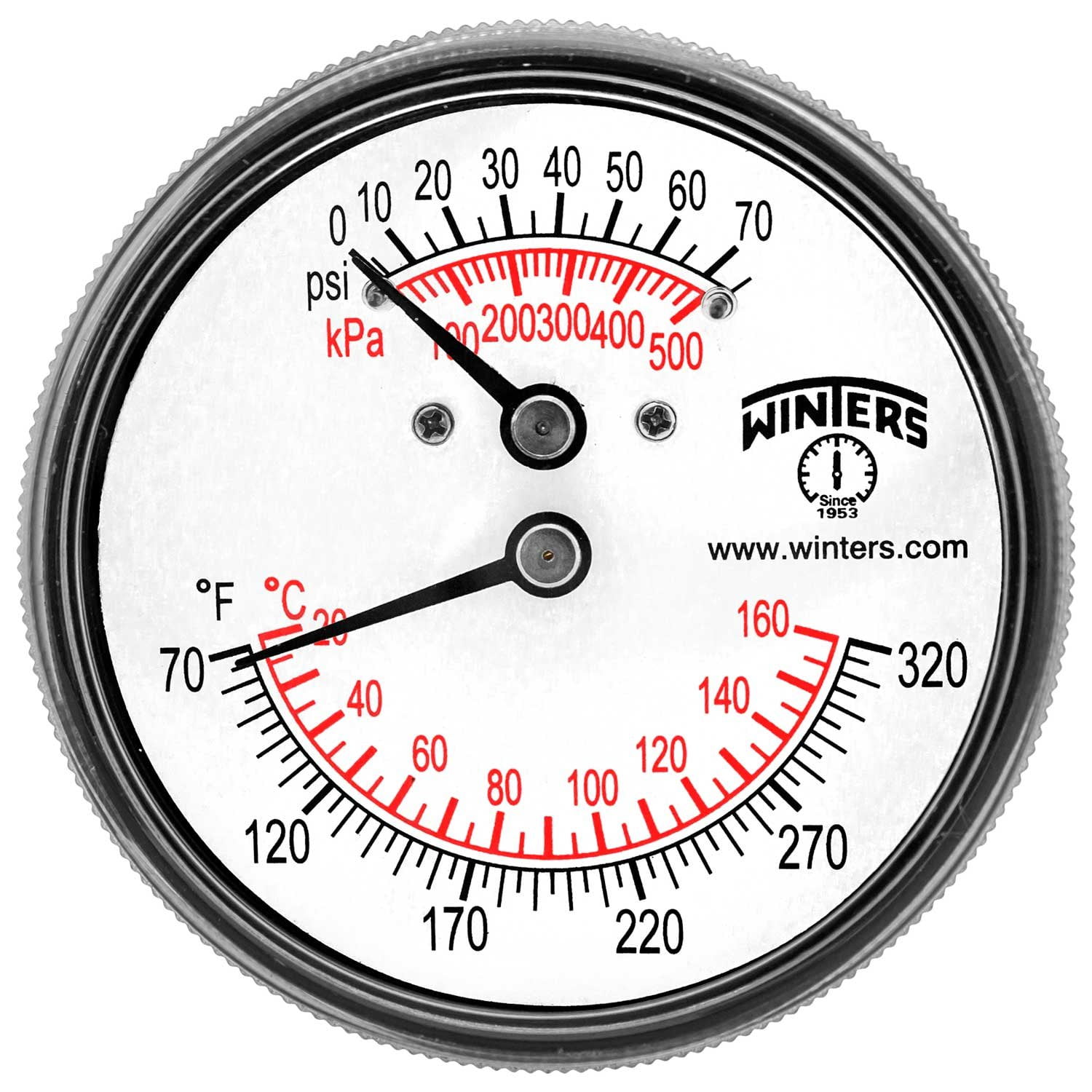 Winters TTD Series Steel Dual Scale Tridicator Thermometer with 2" Stem ...