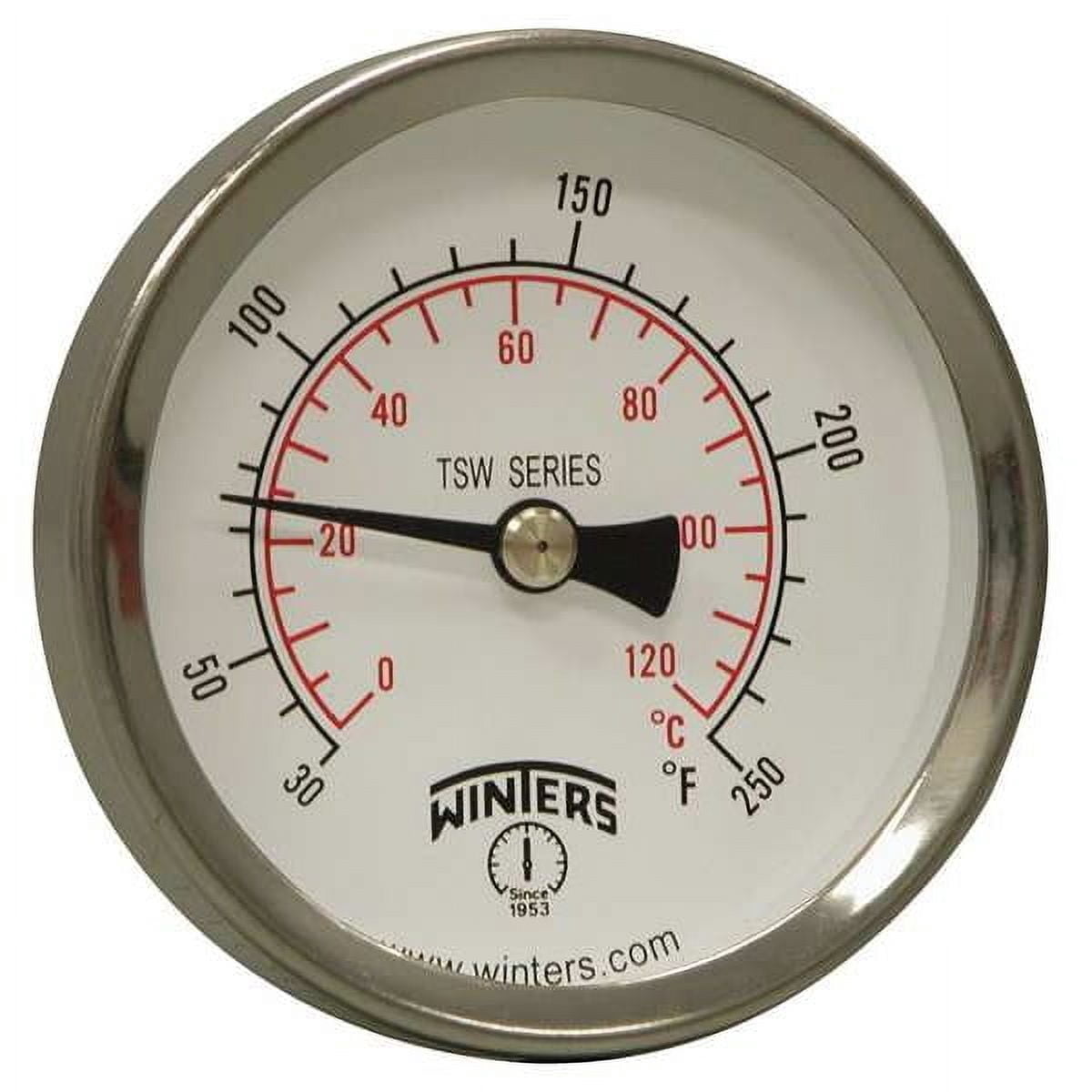 Winters Thermometer,30 to 250 deg F,1/2" NPT TSW174-2LF. - Walmart.com