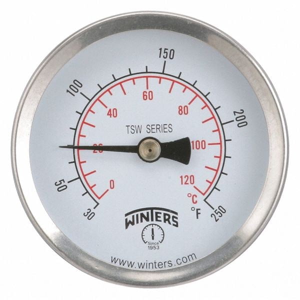 Winters Thermometer,Analog,30-250 deg,1/2" NPT TSW174LF. - Walmart.com
