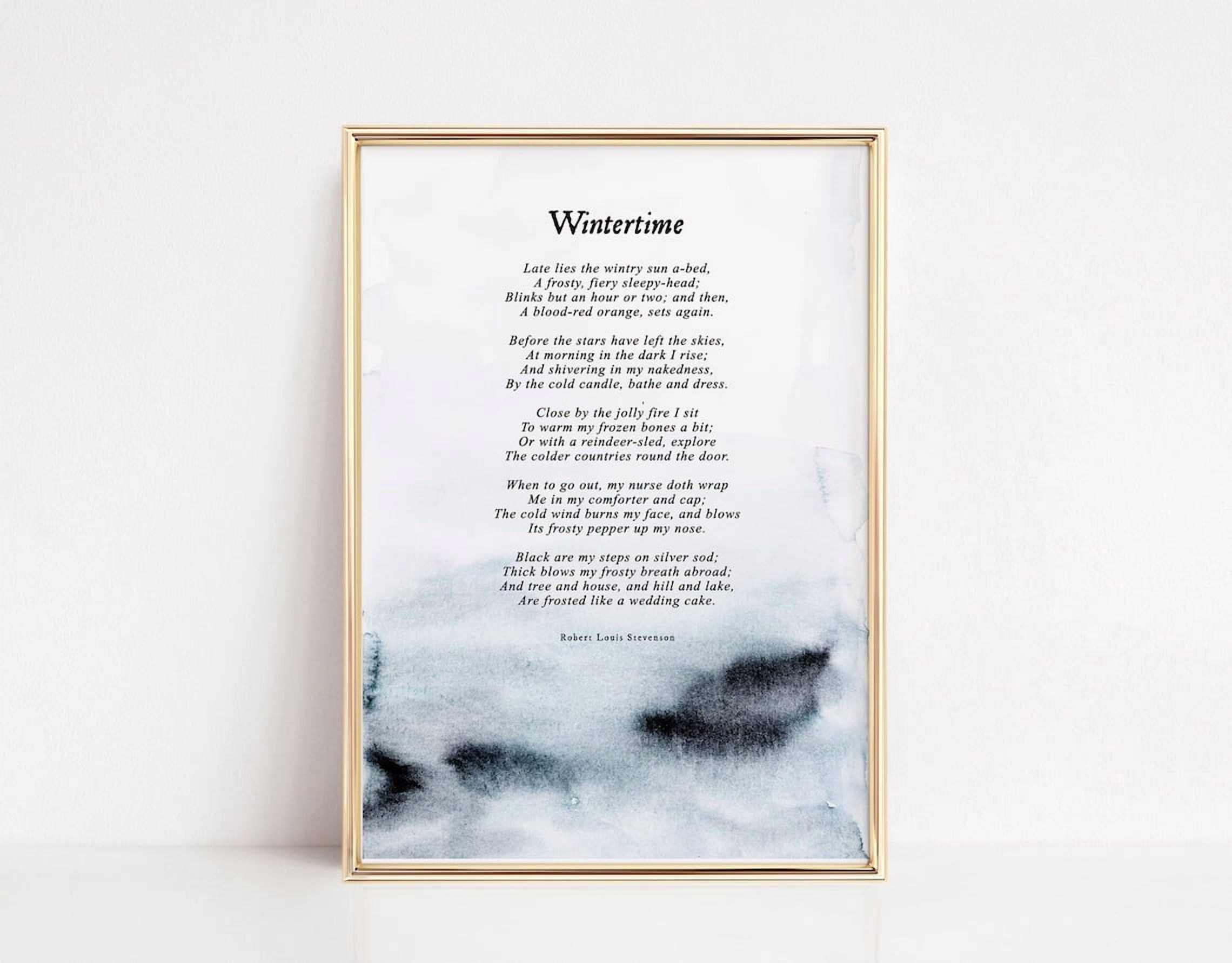 Wintertime Poem Robert Louis Stevenson, Winter Poetry, Winter Poetry ...