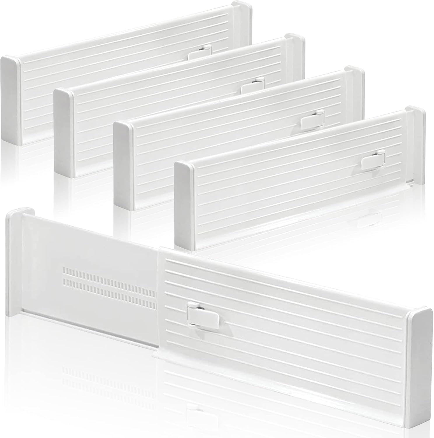 Wintfarm 4-Pack Adjustable Drawer Dividers,Expandable Plastic Kitchen ...