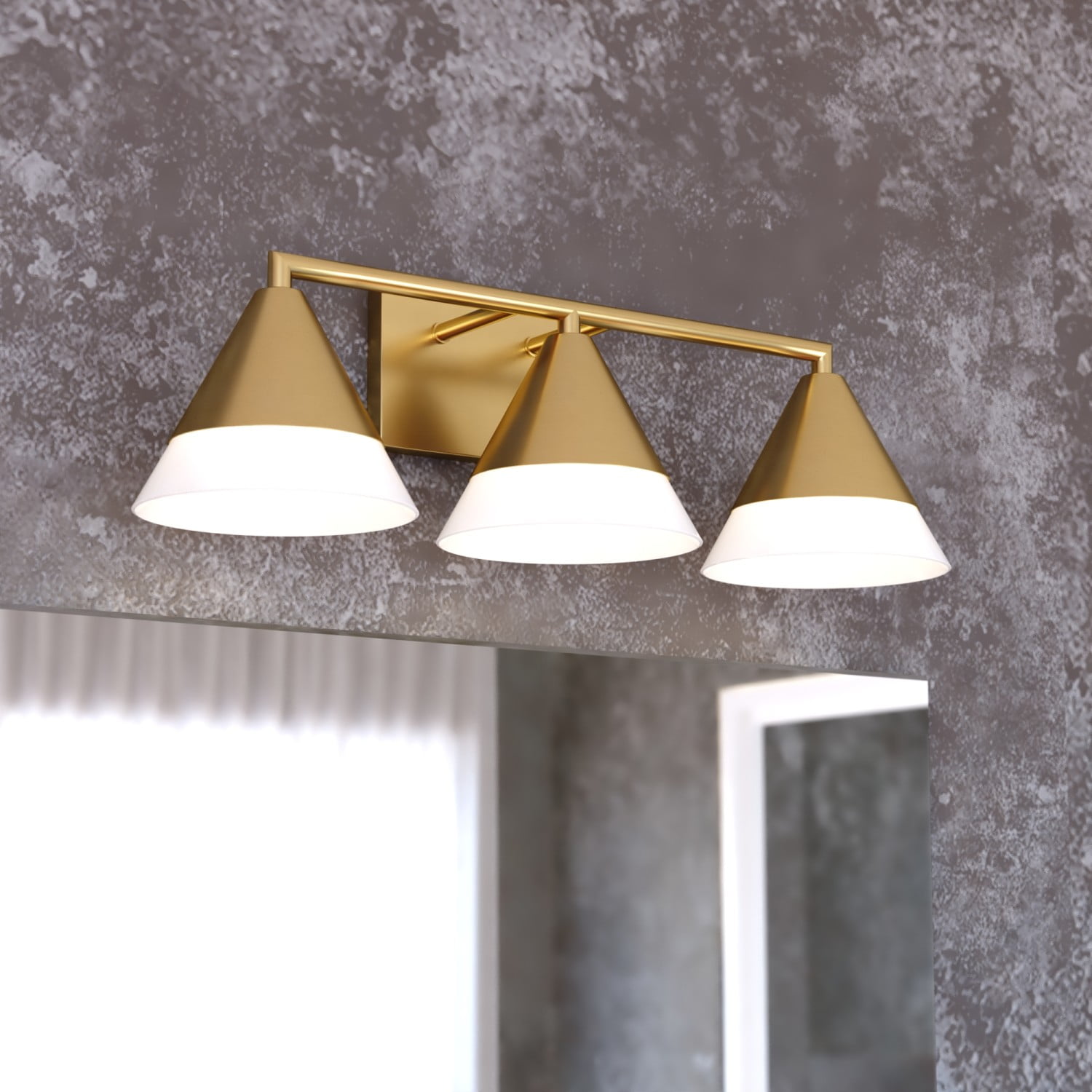 Winthrop 3-Light 25.25 in. Wide Harvest Gold Modern Contemporary ...
