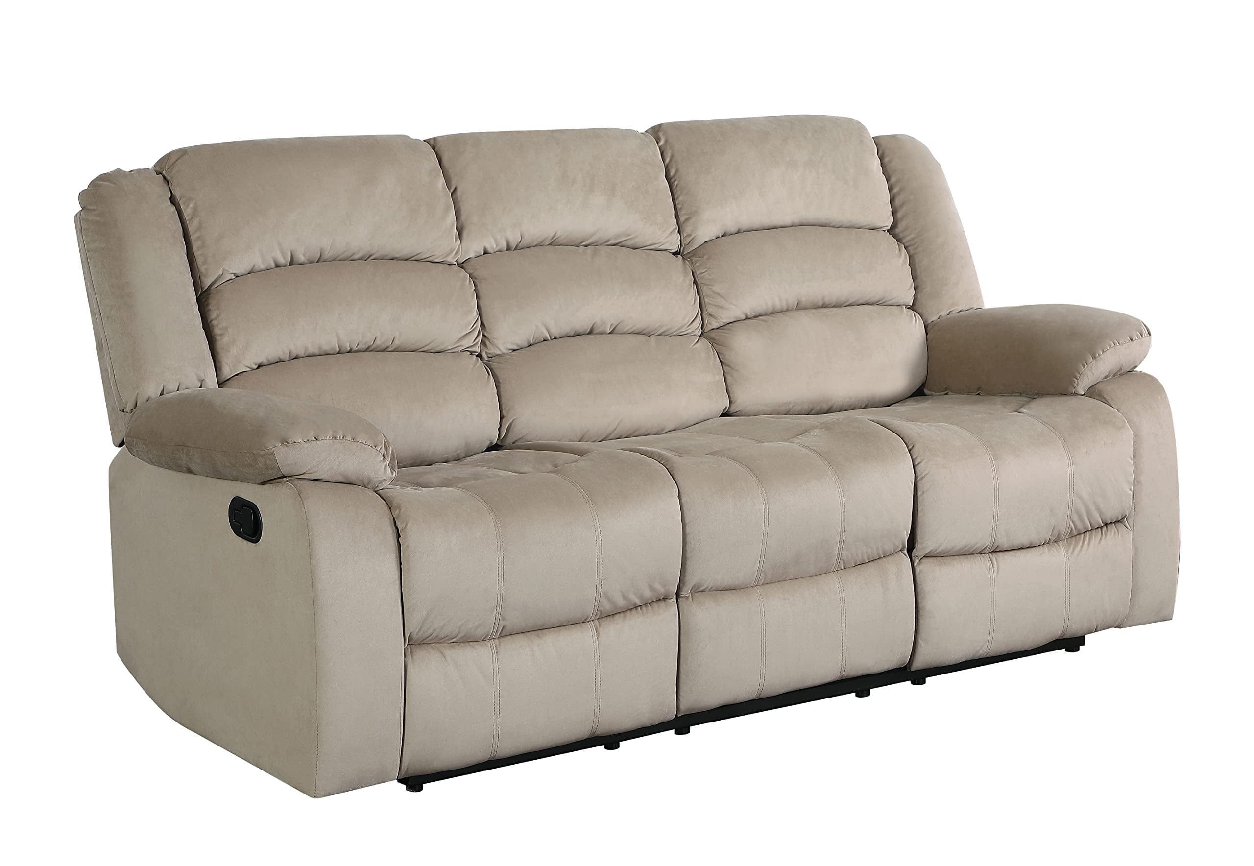 Winthrop 81" Modern Manual Recliner Sofa, Soft Microfiber Upholstery ...